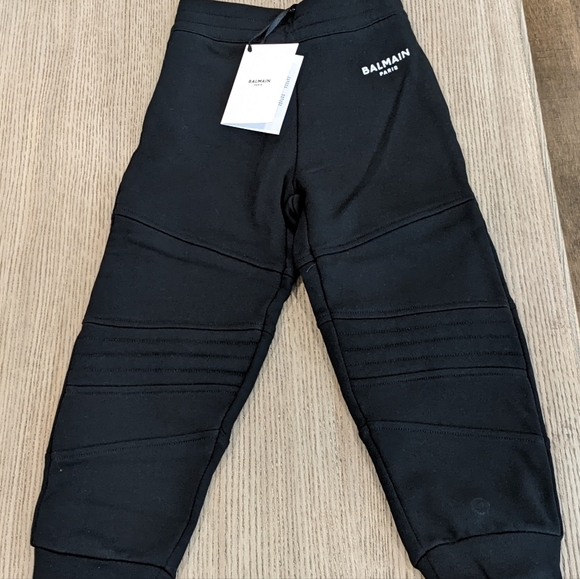 Balmain | Bottoms | Boys Balmain Ribbed Moto Logo Jogger Pants Black 4 ...